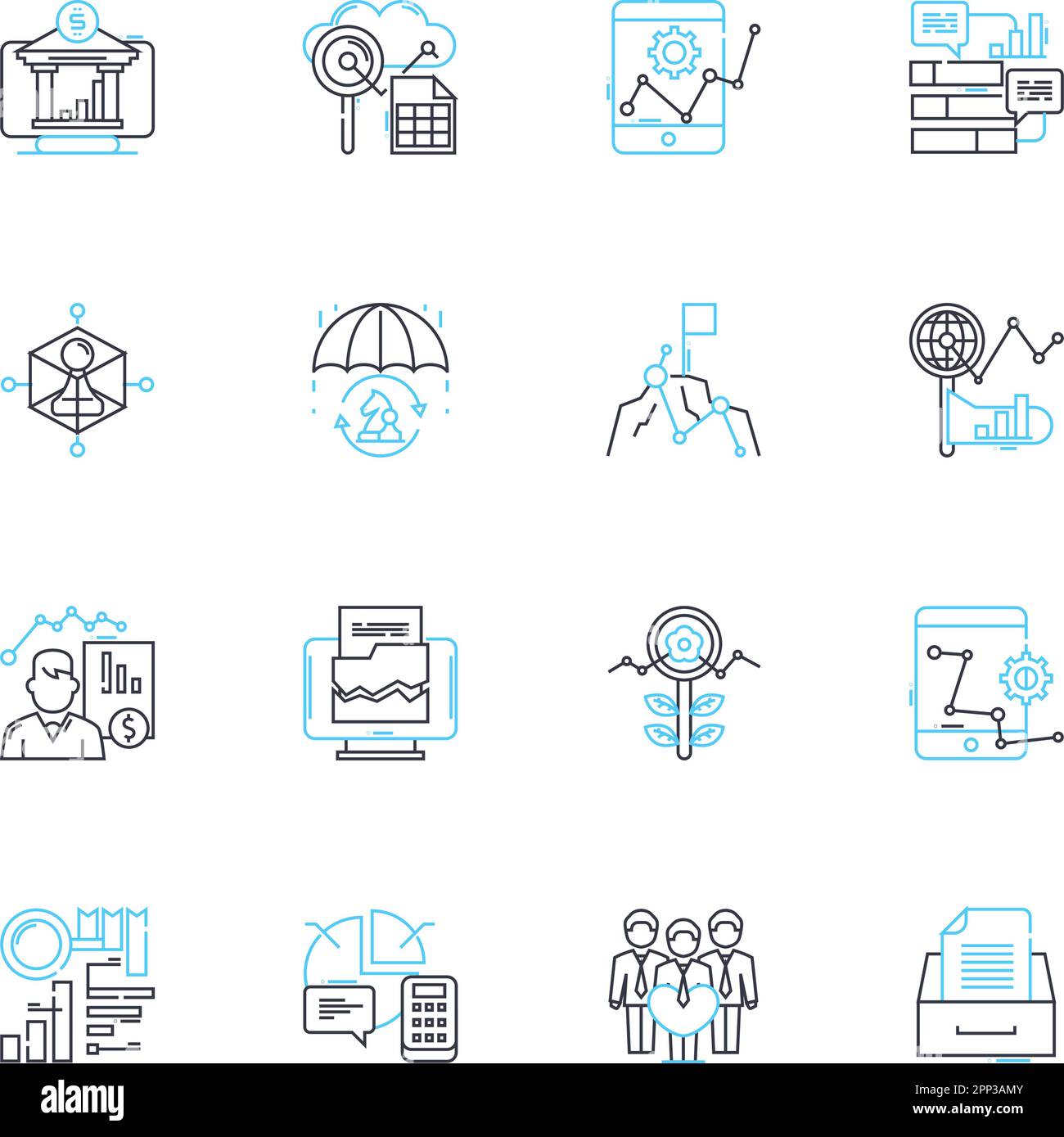 Performance interpretation linear icons set. Artistry, Expression ...