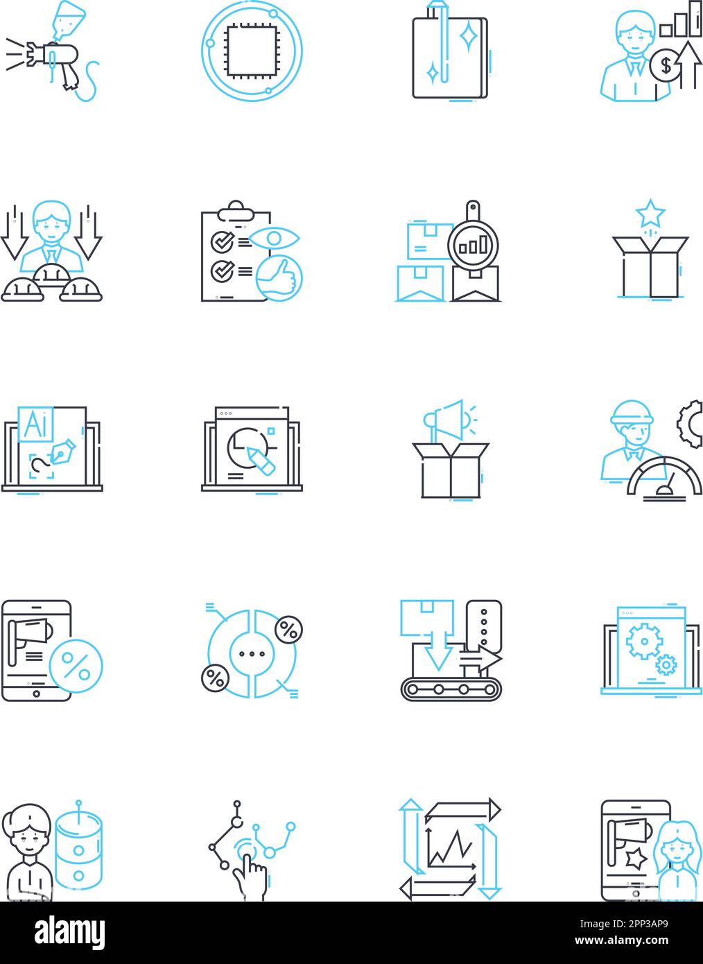 Project tracking linear icons set. Progress, Schedule, Milests ... Project tracking linear icons set. Progress, Schedule, Milests ...