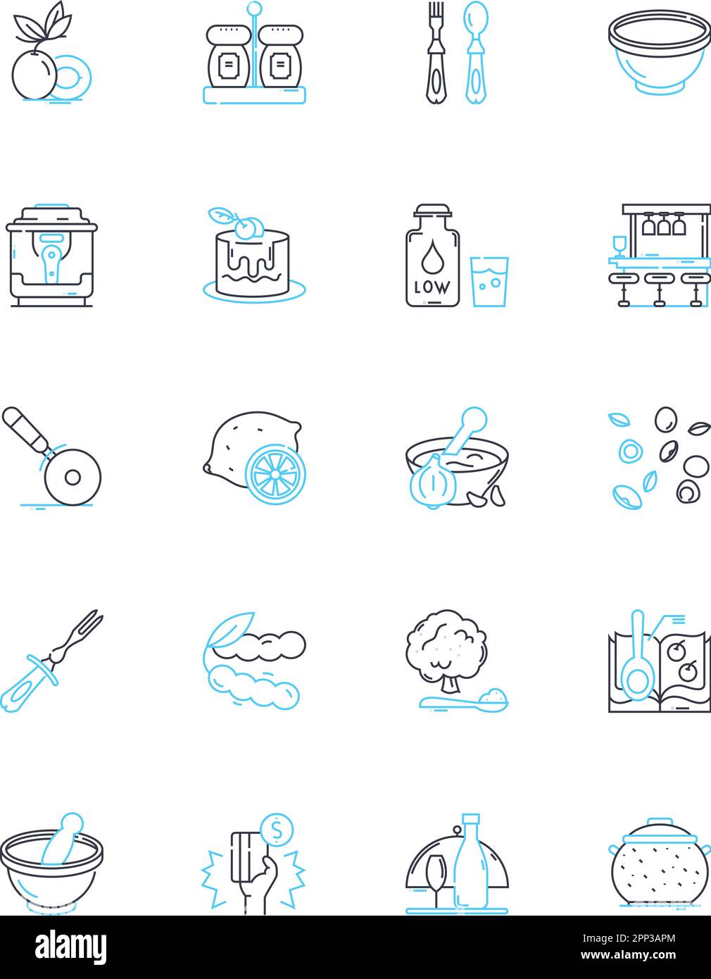 Food business linear icons set. Cuisine, Gourmet, Delicacies ...