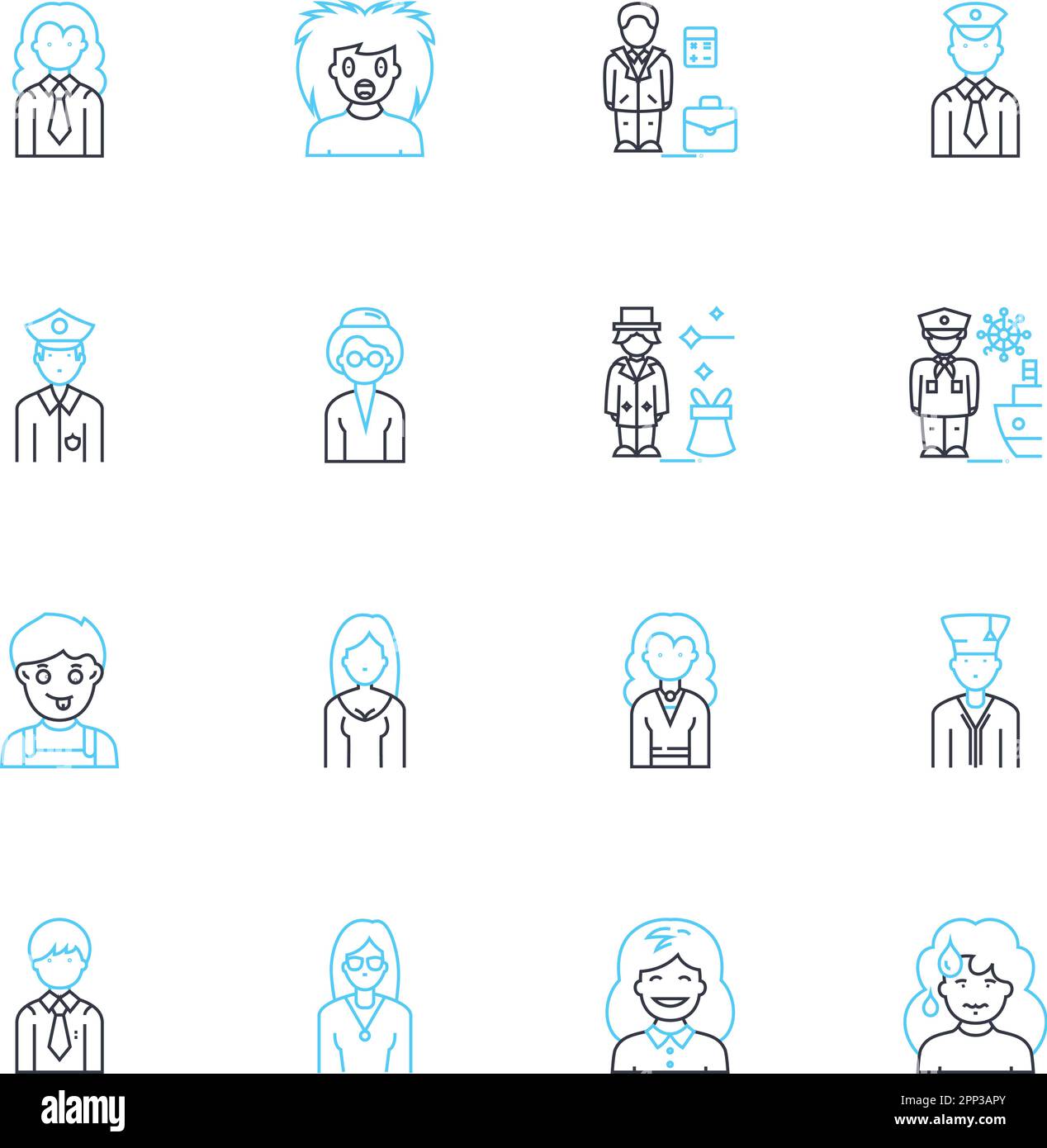 Individual persona linear icons set. Self, Identity, Ego, Personality, Character, Traits, Self ...