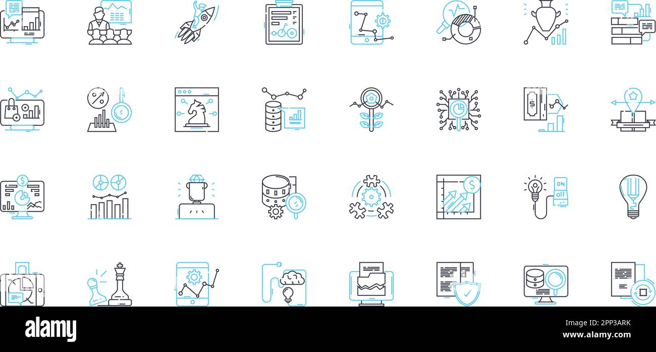Revenue stream linear icons set. Profit, Income, Sales, Revenue ...