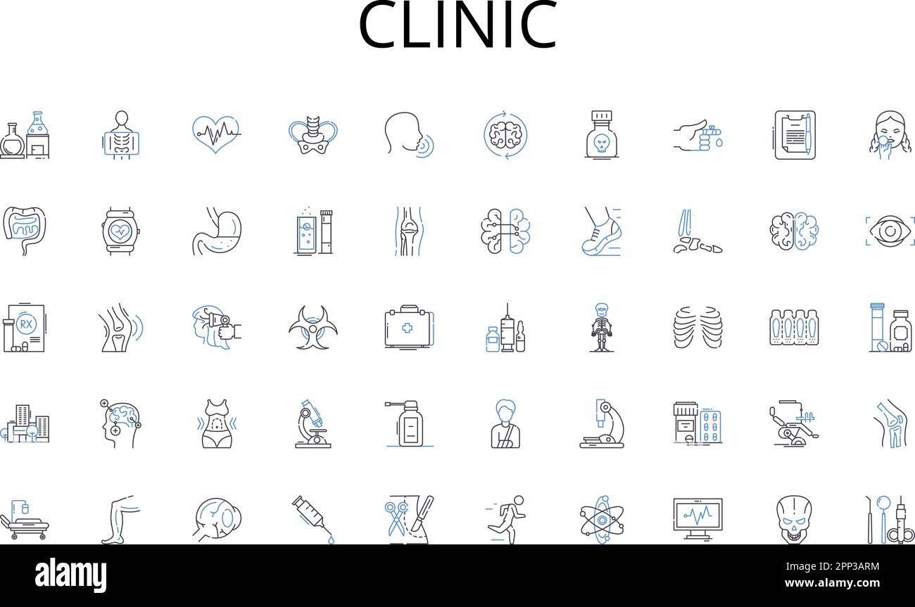 Clinic line icons collection. Apartment, Condominium, Villa, Duplex ...