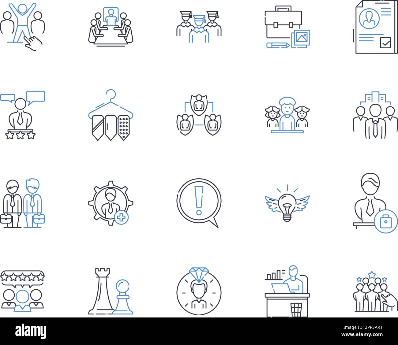 Self-starter line icons collection. Driven, Ambitious, Resourceful ...