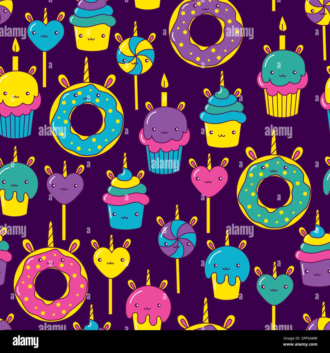 Cupcake biscuit pattern vector Stock Vector Images - Alamy