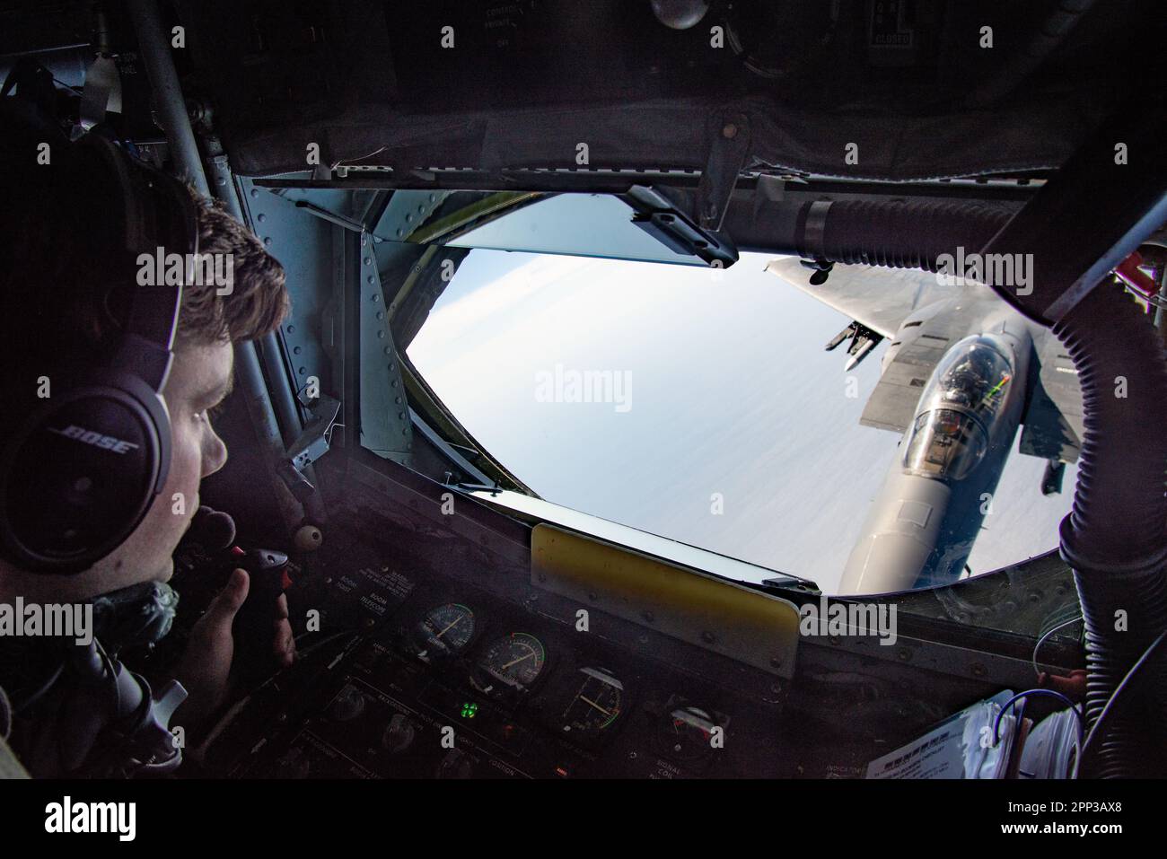 U.S. Air Force Senior Airman Lucas Graham, a Boom operator for the ...