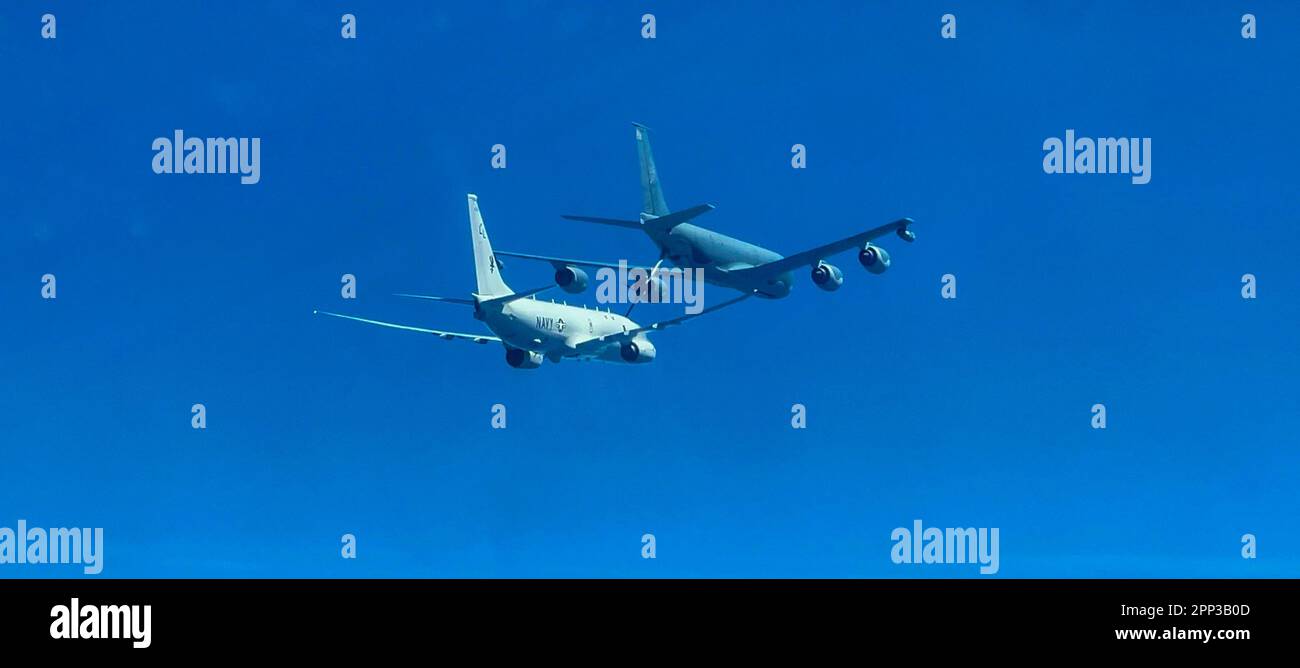 JACKSONVILLE. Fla. (April 20, 2023) A P-8A Poseidon, left, attached to ...