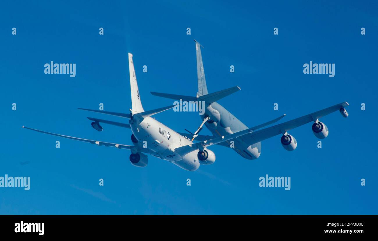 JACKSONVILLE. Fla. (April 20, 2023) A P-8A Poseidon, left, attached to ...