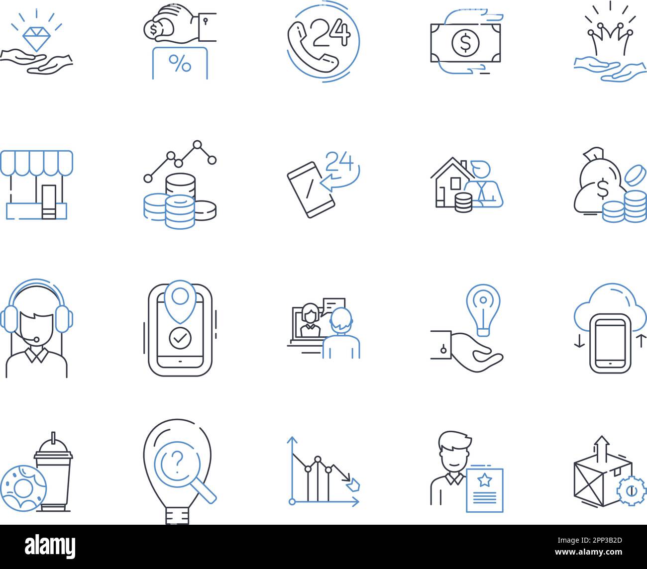 Deal and advantage line icons collection. Discount, Bargain, Sale ...