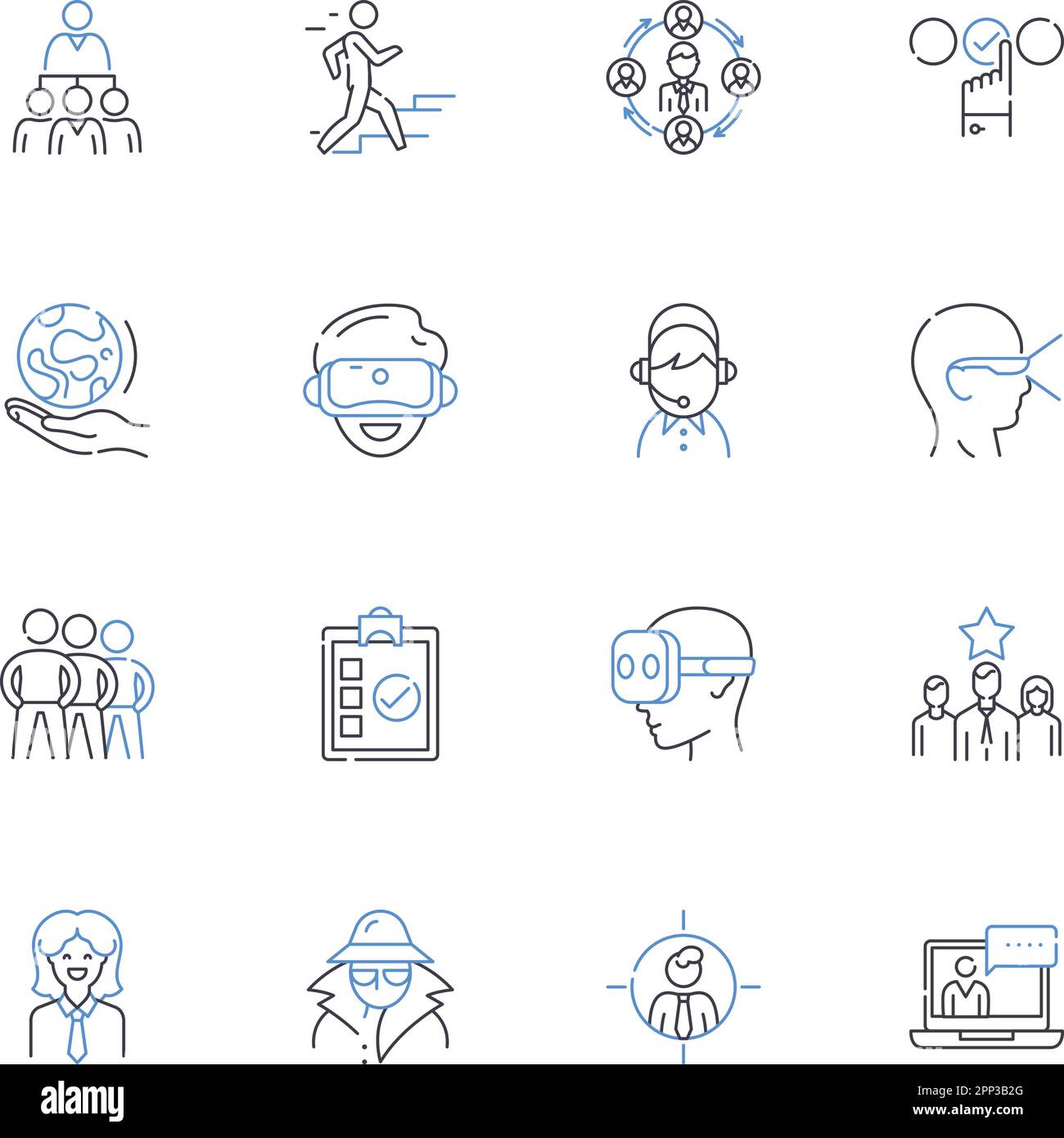 Superintendent team line icons collection. Accountability ...