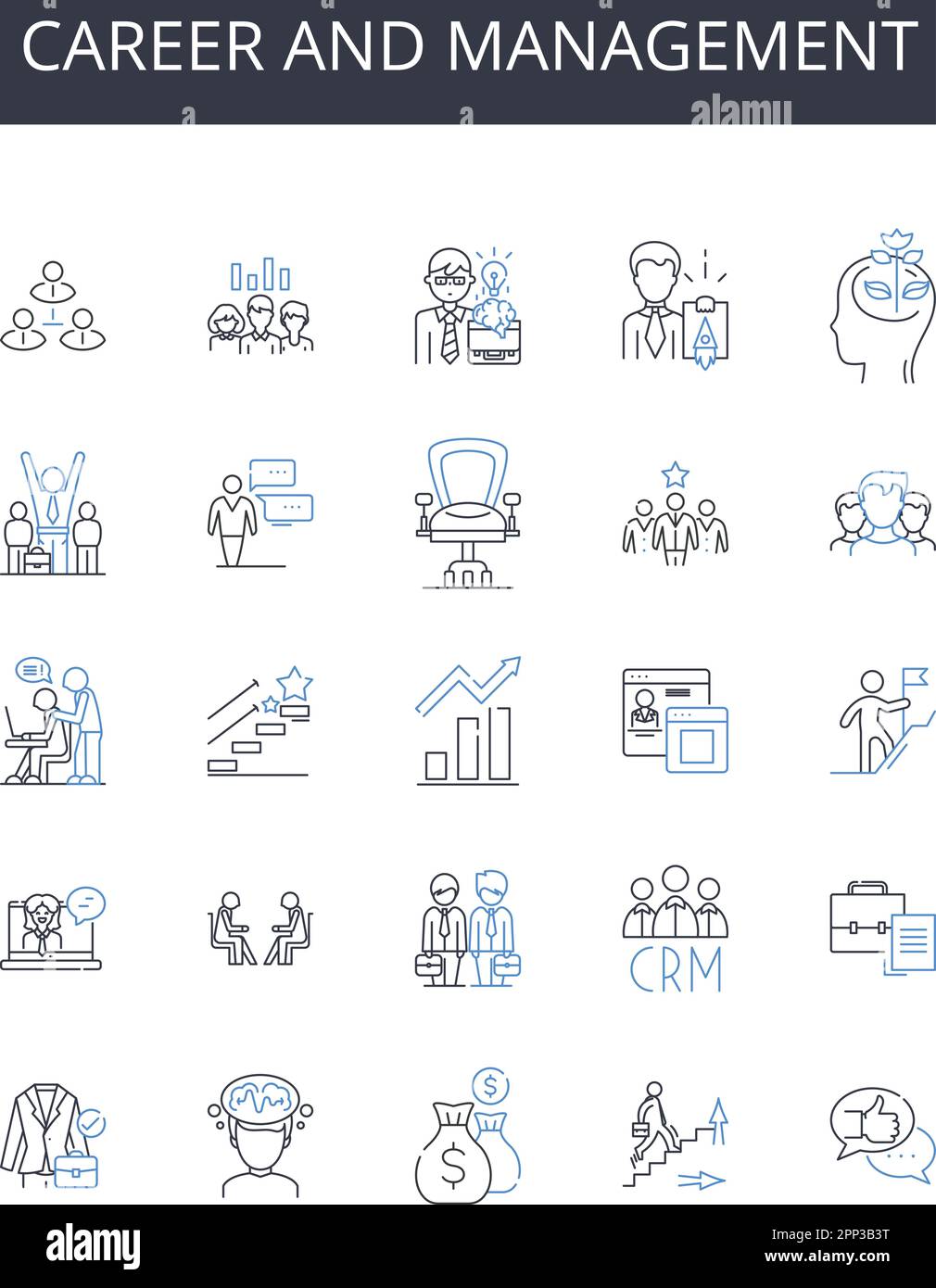 Career and management line icons collection. Profession, Occupation ...