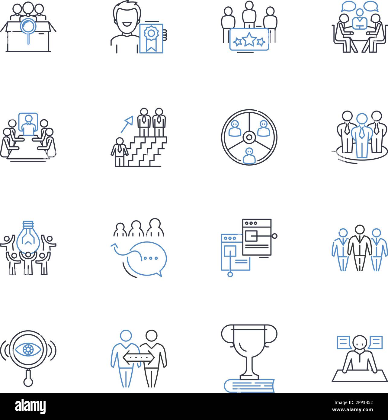 Professional sector line icons collection. Executive, Managerial ...