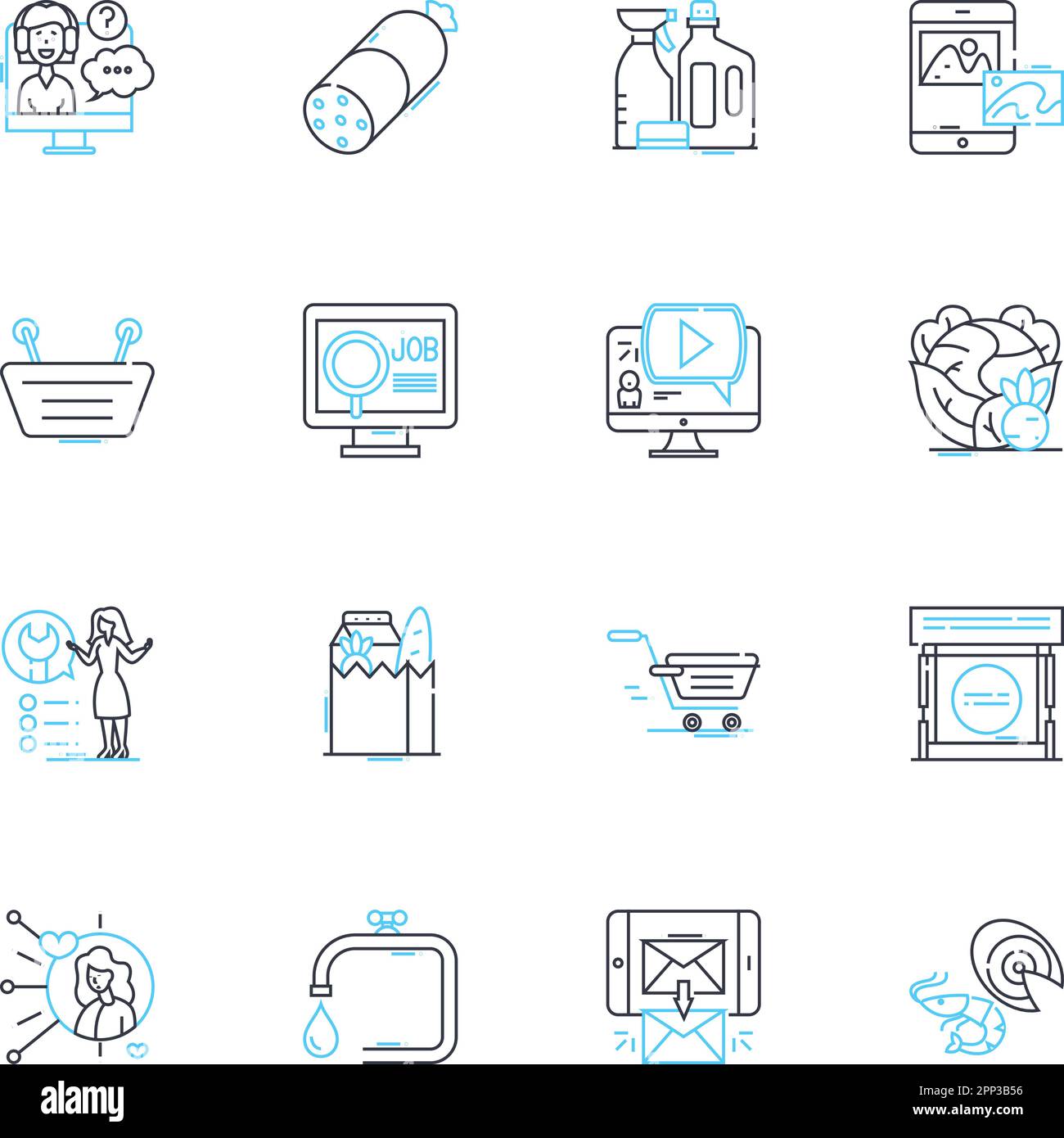 Technological aids linear icons set. Augmented, Virtual, Connected ... Technological aids linear icons set. Augmented, Virtual, Connected ...