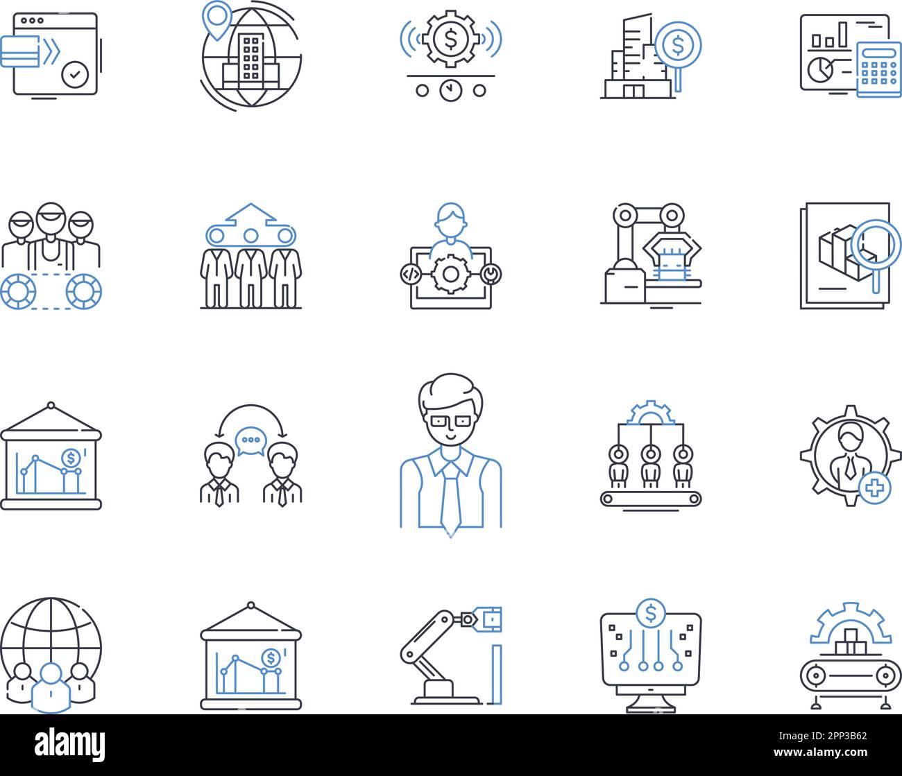 Profitable enterprise line icons collection. Growth, Revenue, Returns ...