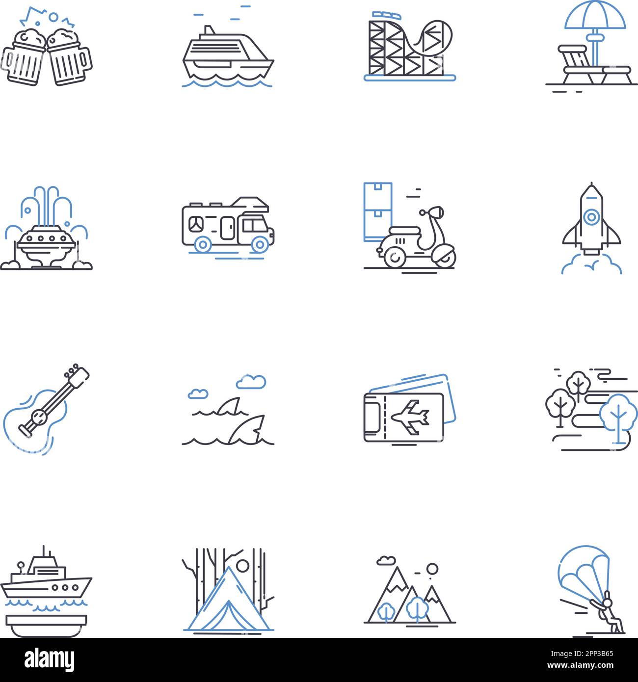 Retreat line icons collection. Serenity, Peacefulness, Seclusion ...