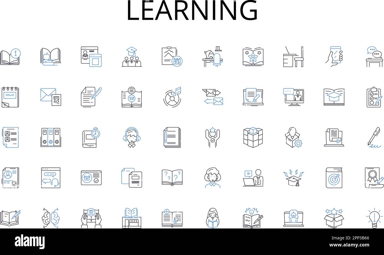 Learning line icons collection. Import, Export, Tariffs, Trade barriers ...