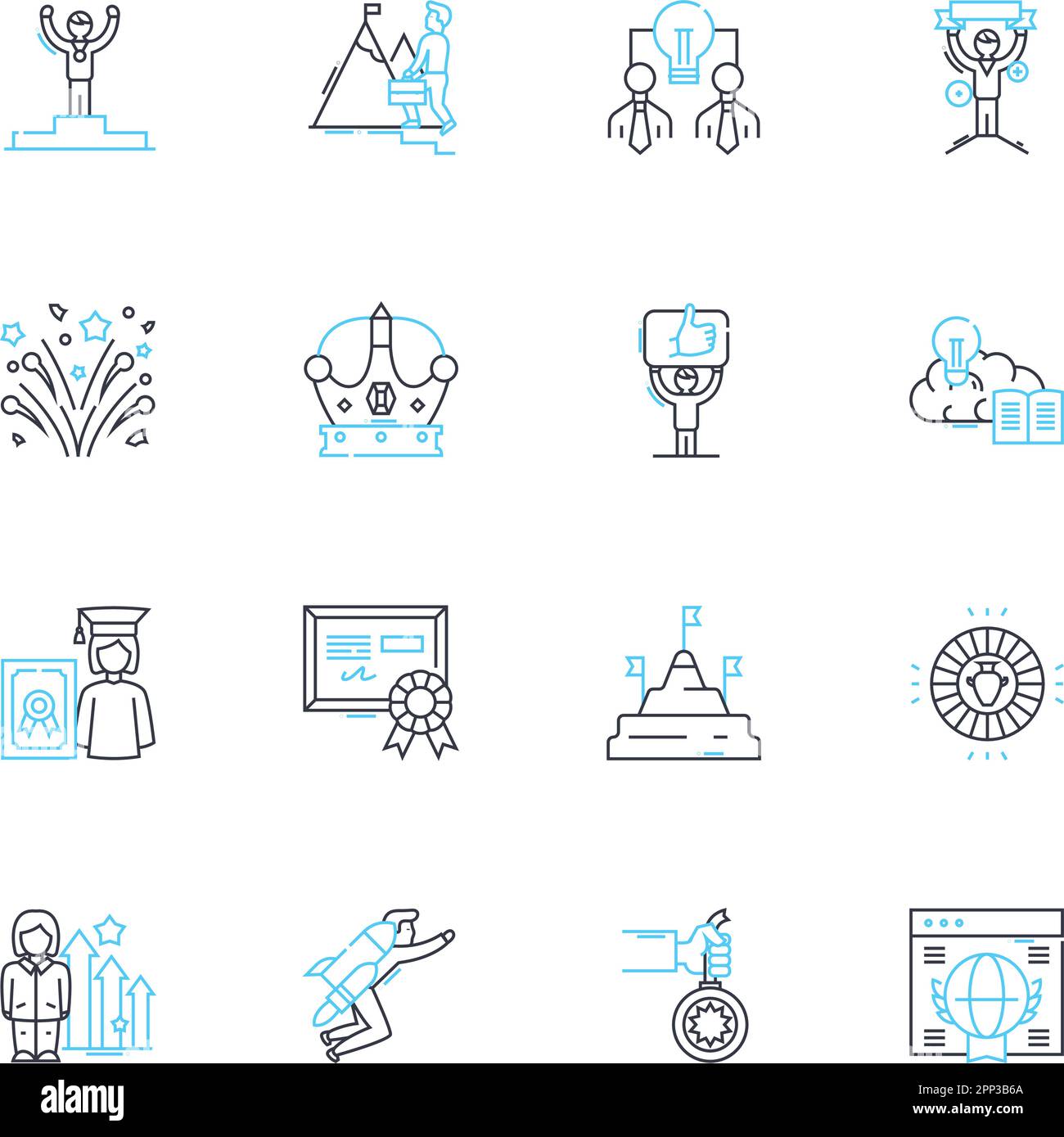 Victories and bonuses linear icons set. Triumphs, Rewards ...