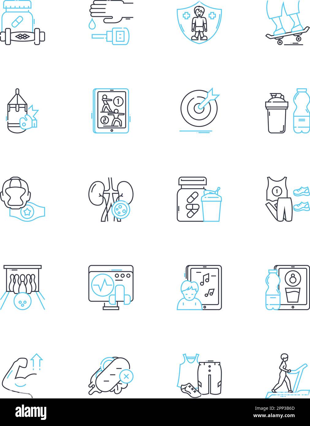 Wellness coaching linear icons set. Empowerment, Mindfulness, Self-care, Growth, Accountability ...