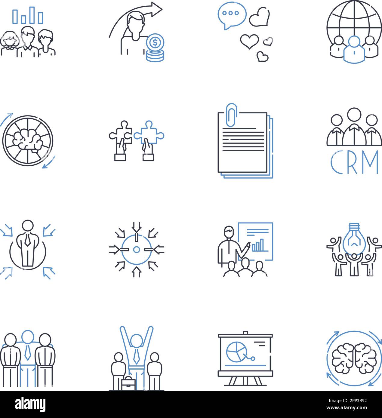 Collaborative process line icons collection. Partnership, Shared ...