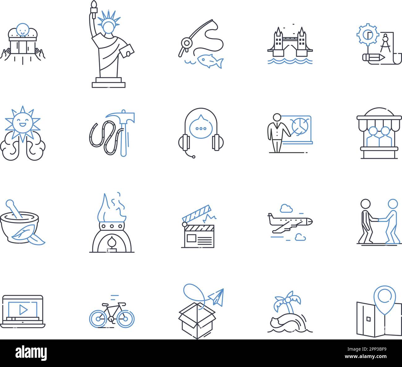 Business and industry line icons collection. Commerce, Manufacturing ...