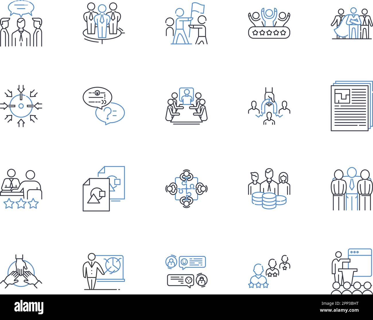 Administrative forum line icons collection. Management, Governance ...