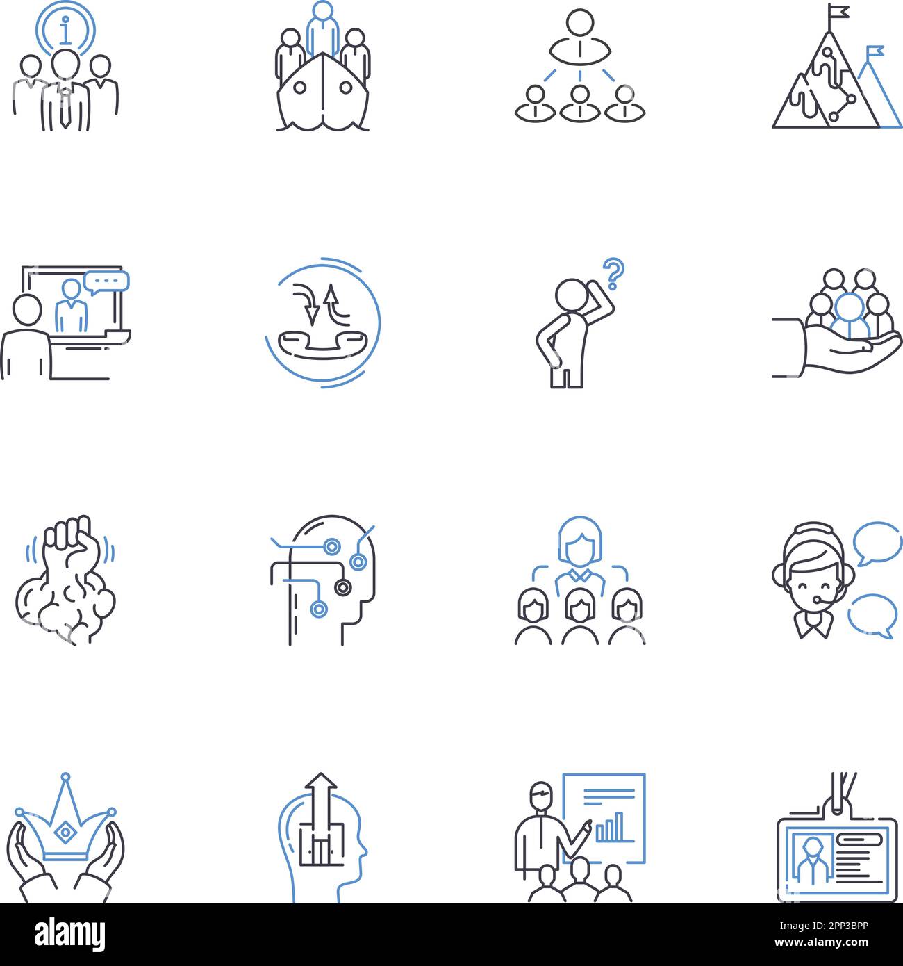 Collective Efforts Line Icons Collection Unity Collaboration Synergy Cooperation
