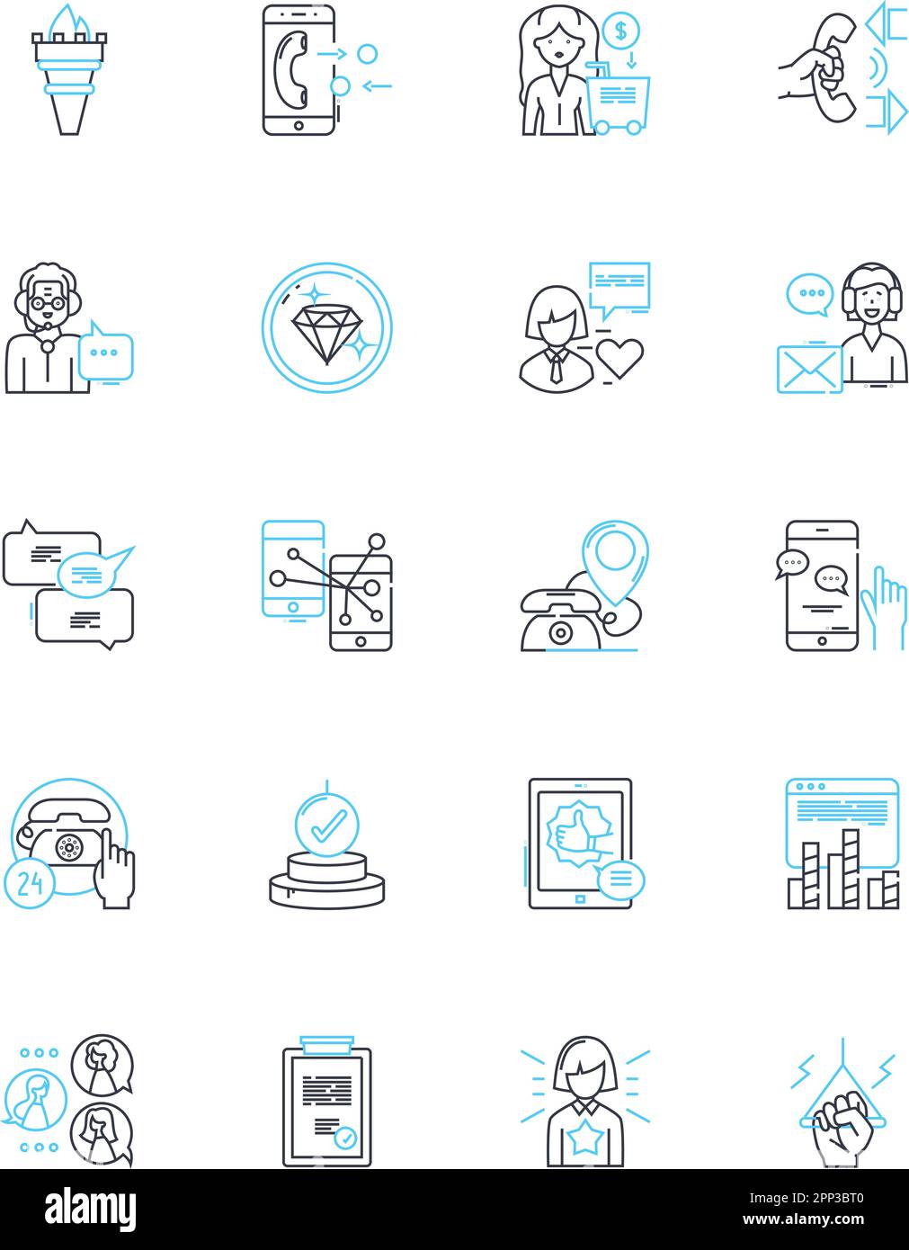 Digital aid linear icons set. Technology, Assistance, Modernization ...