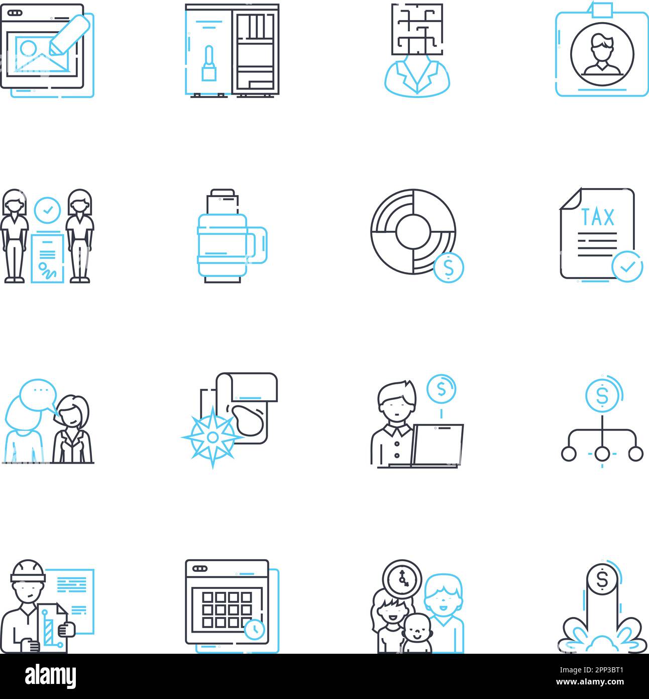 Kitchen Utensils linear icons set. Whisk, Ladle, Spatula, Tongs, Grater ...