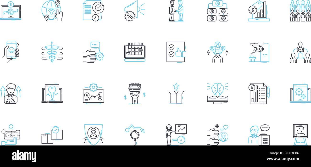 Agency bureau linear icons set. Authority, Business, Contracts ... Agency bureau linear icons set. Authority, Business, Contracts ...