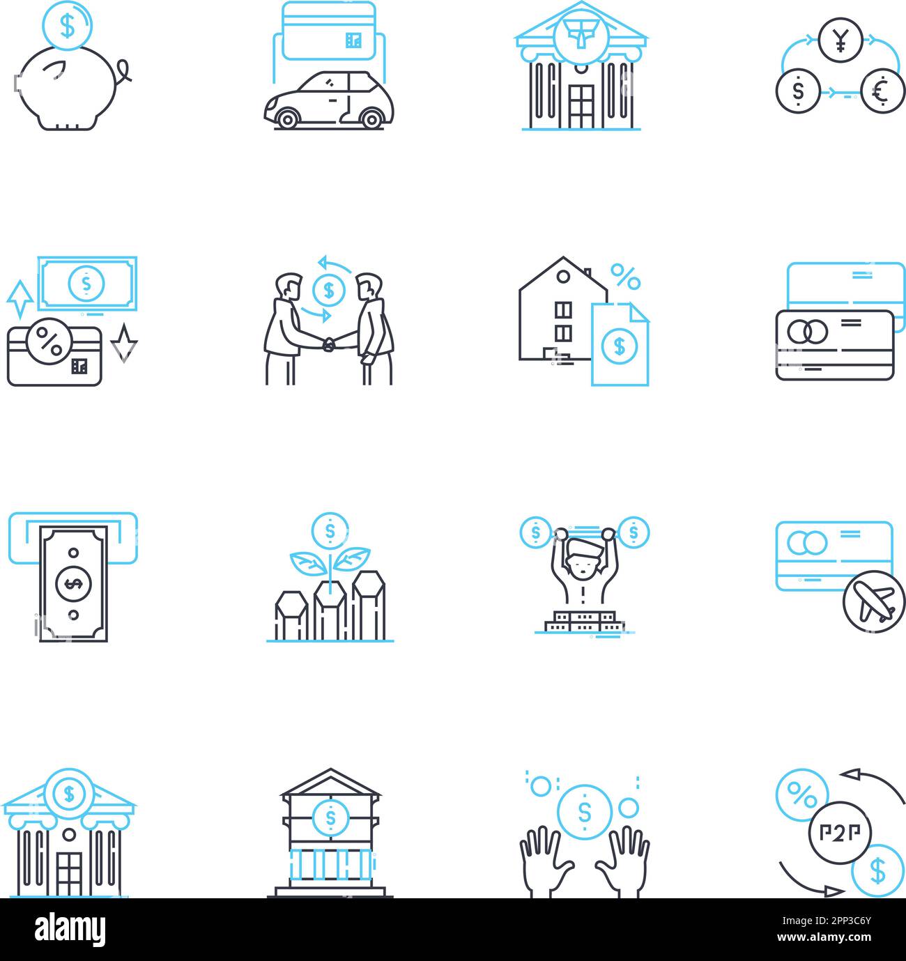 Virtual Design Linear Icons Set Virtuality Graphics D Modelling Simulation Visualization