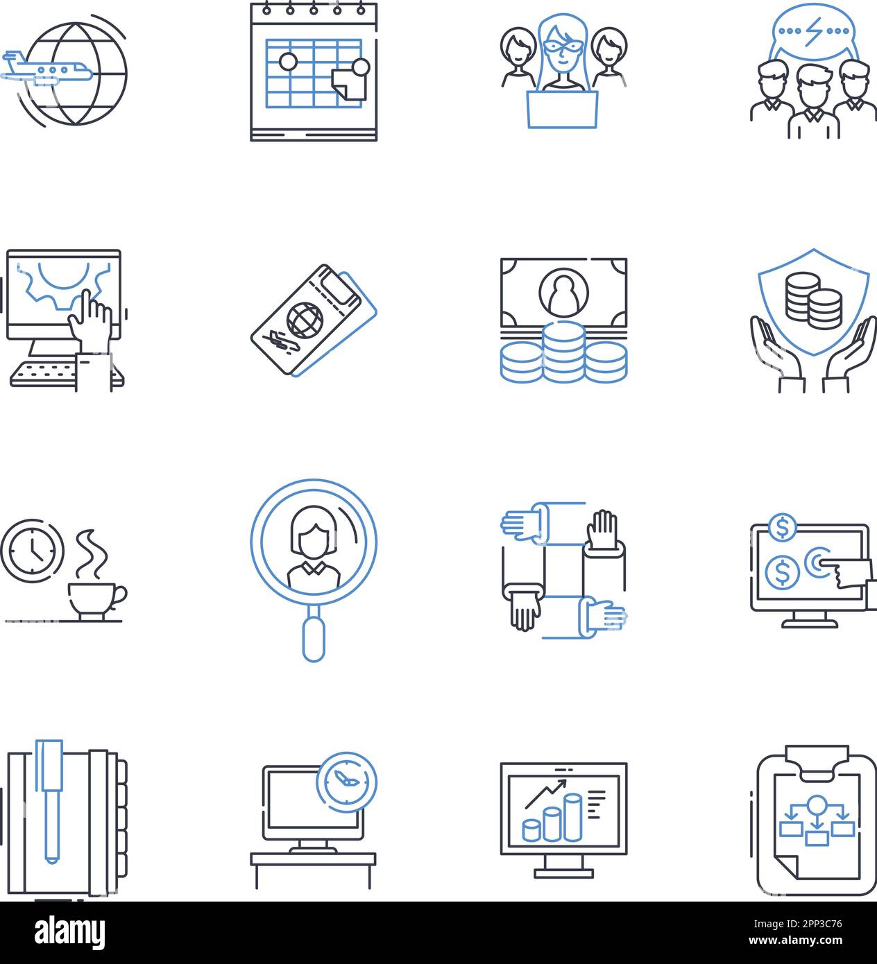 Business establishment line icons collection. Profits, Success ...