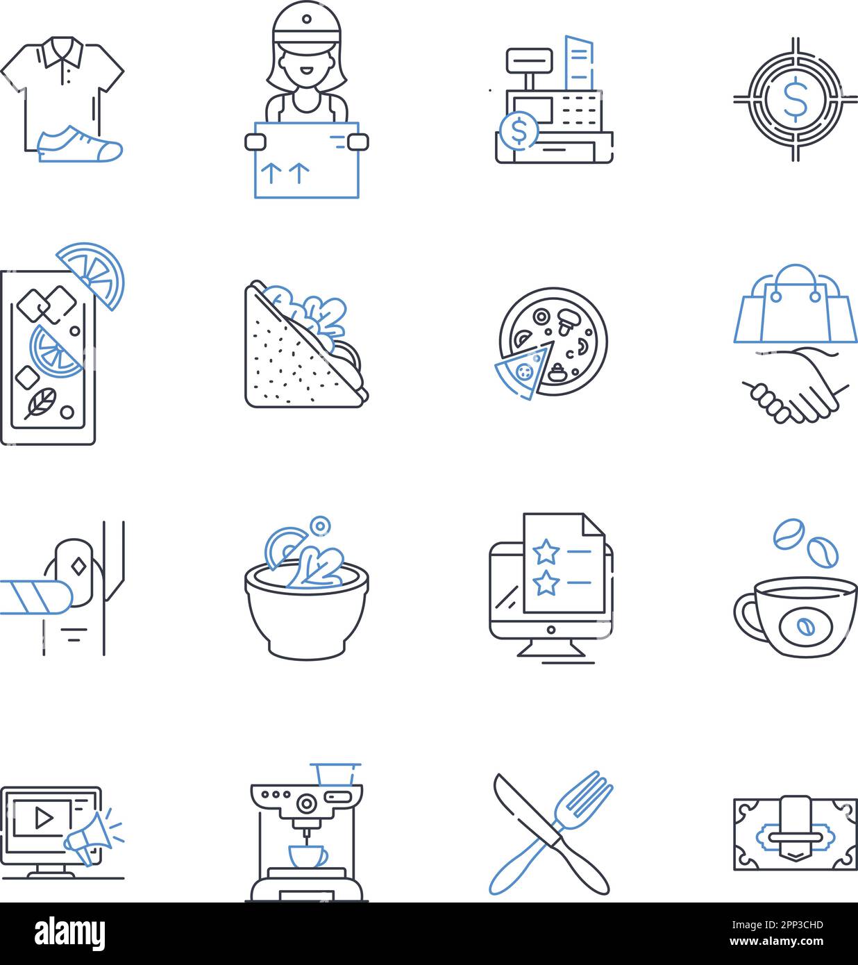 Mom-and-pop store line icons collection. Community, Independent, Local ...