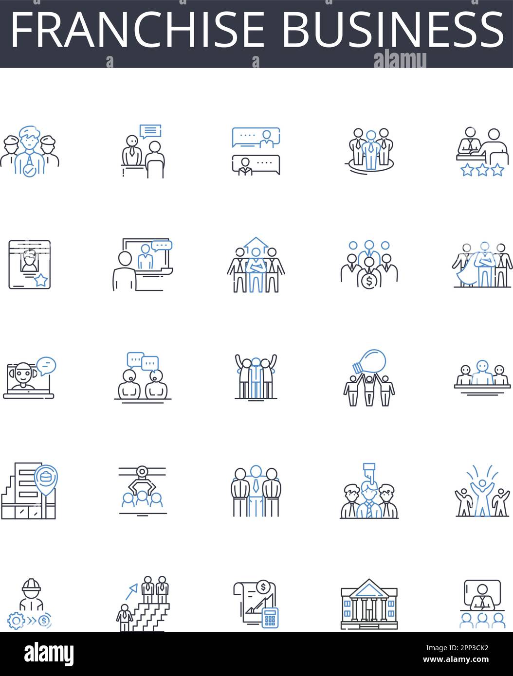 Franchise business line icons collection. Fresh, Local, Produce ...