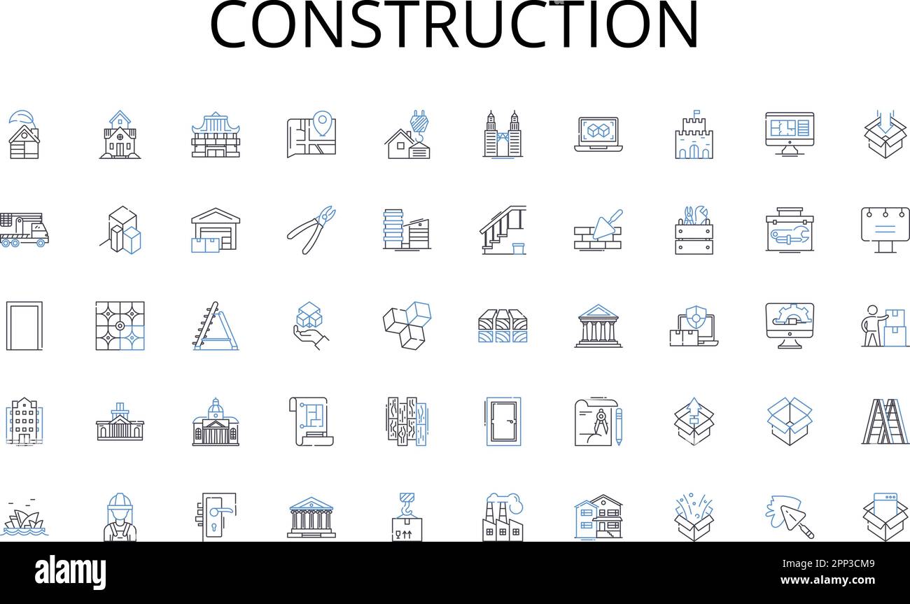 Construction line icons collection. Prediction, Modeling, Prosperity ...