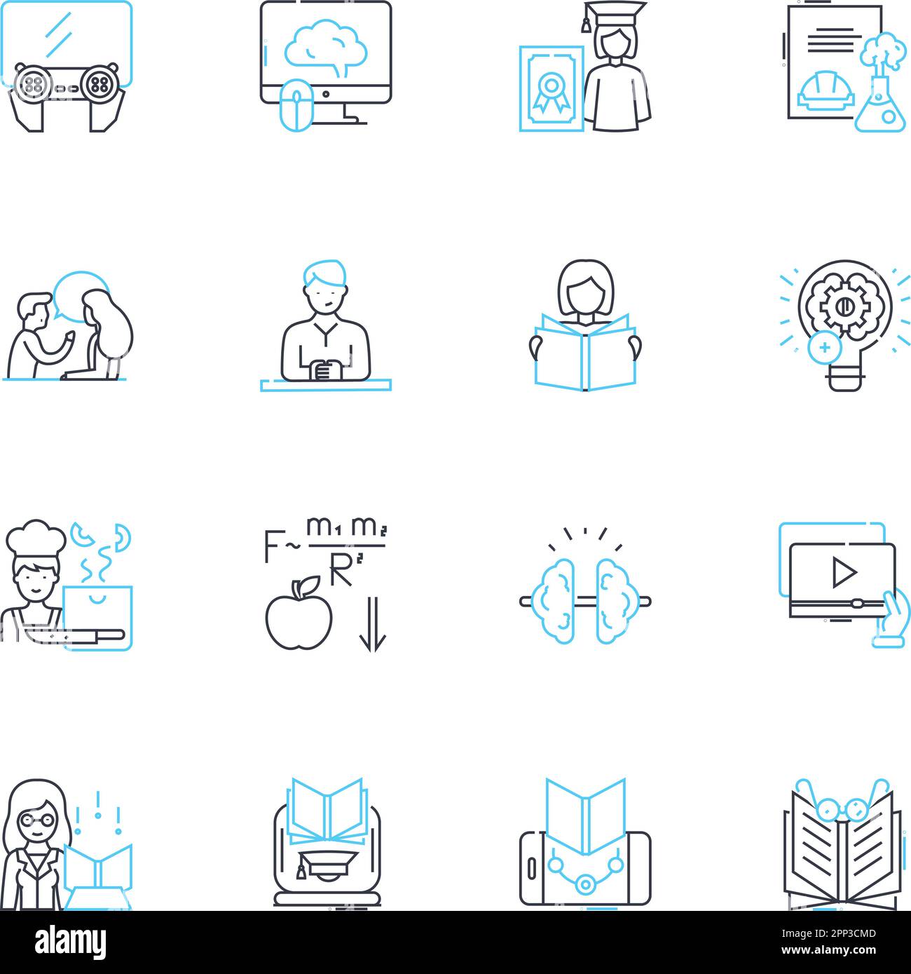 Classroom linear icons set. Learning, Teacher, Students, Education ...