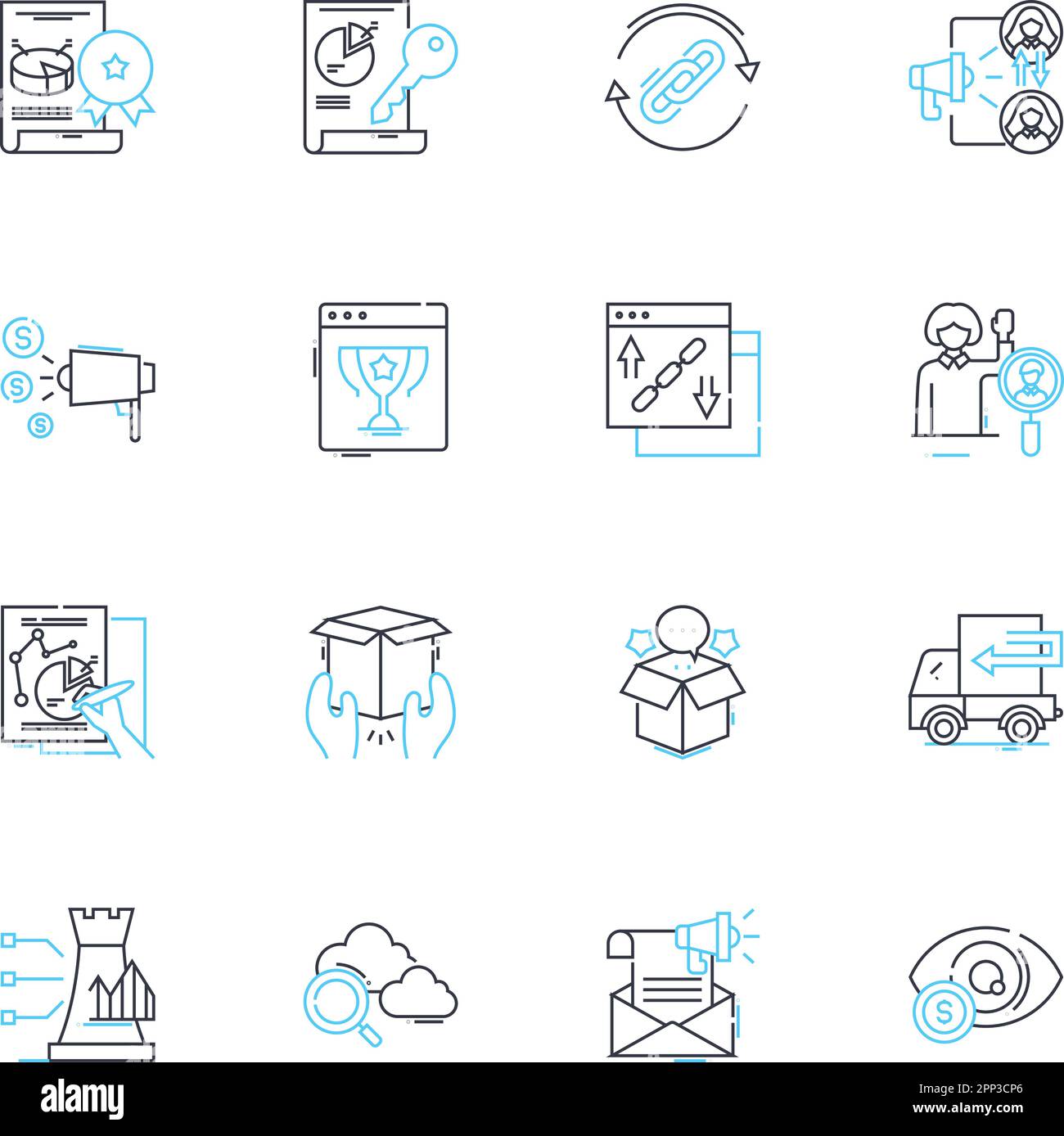 Brand activation linear icons set. Experience, Engagement, Connection ...