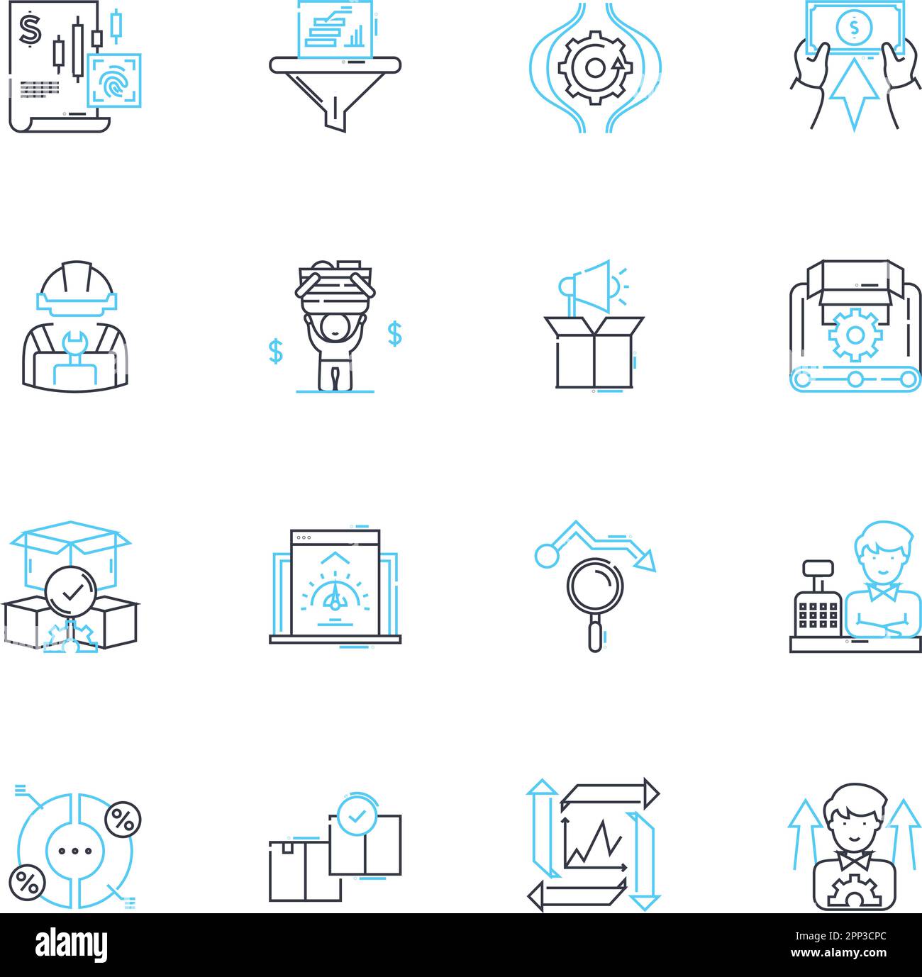 Currency gains linear icons set. Profits, Gain, Appreciation, Value ...