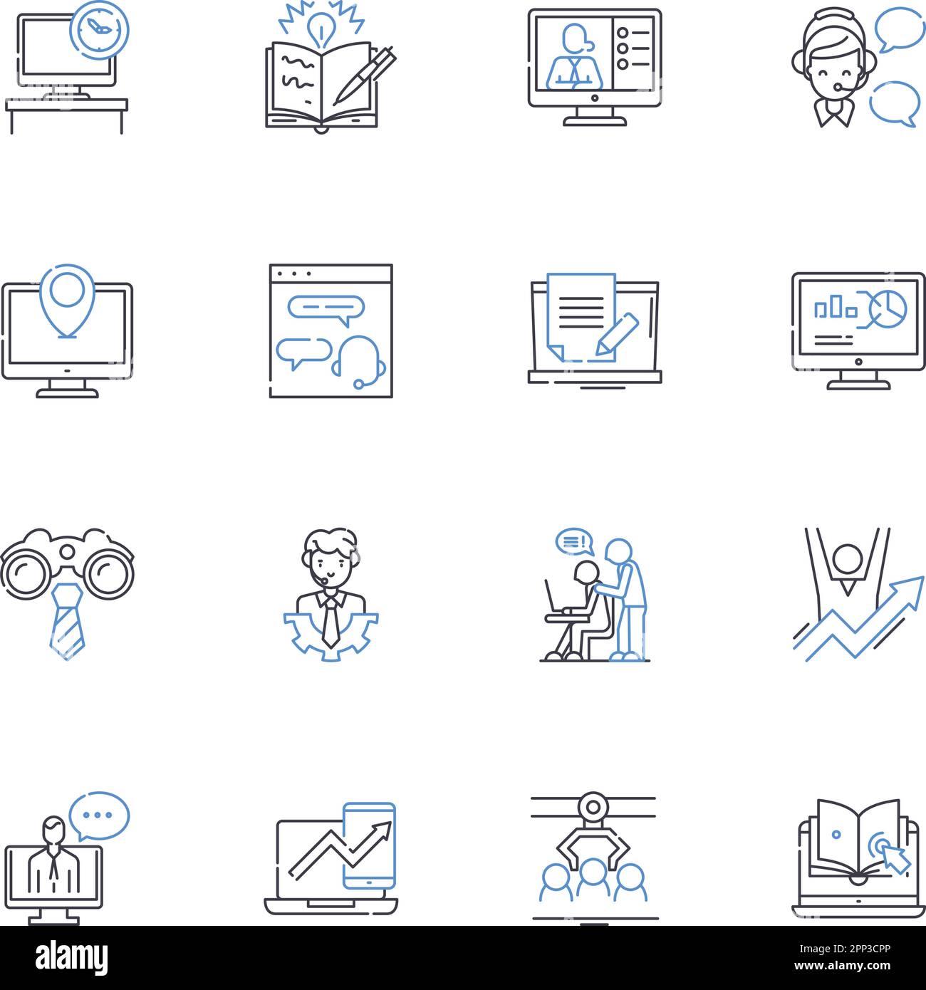 Ambitious company line icons collection. Innovative, Driven, Visionary ...