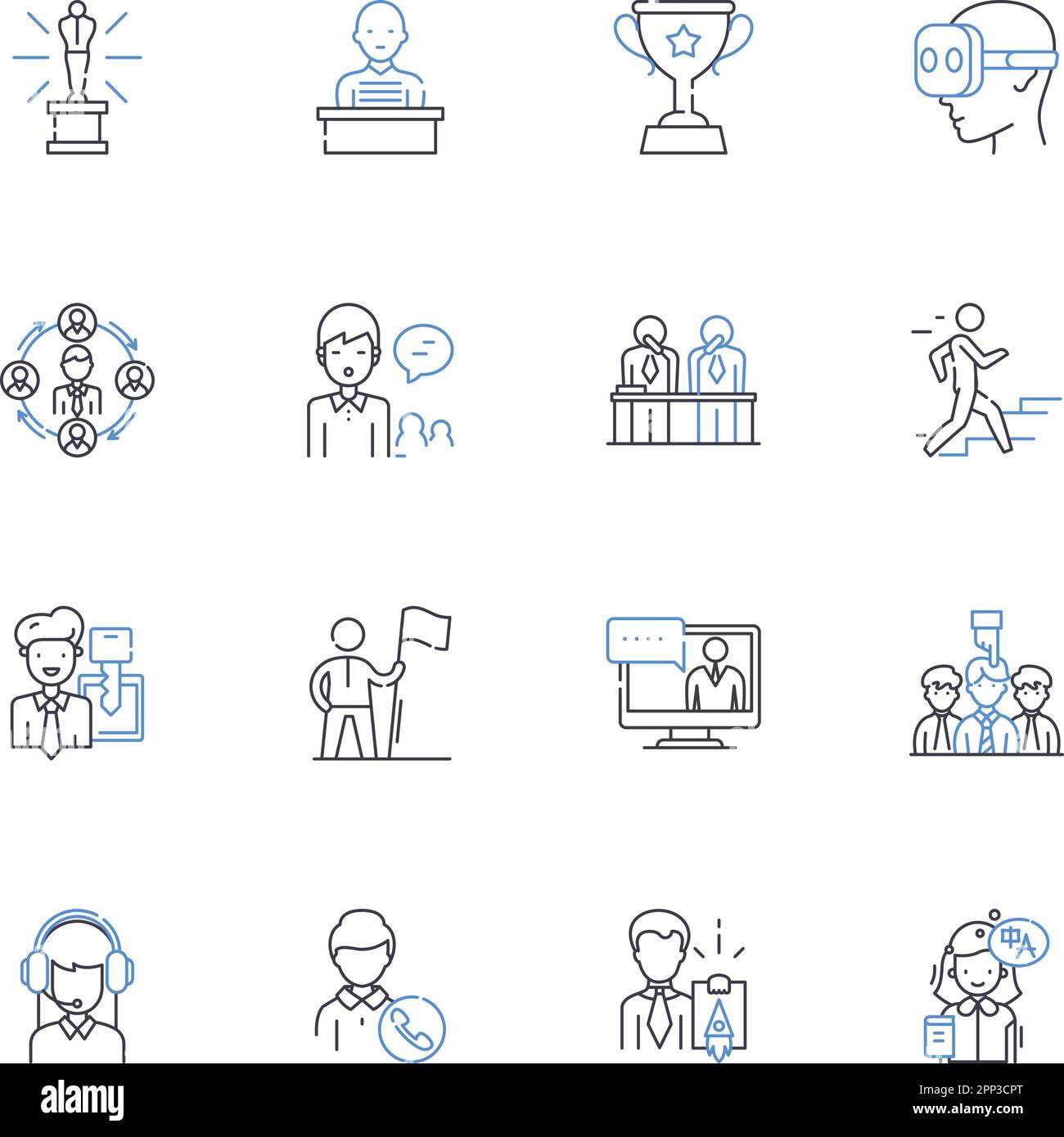 Job and direction line icons collection. Career, Ambition, Goals, Focus, Progression ...