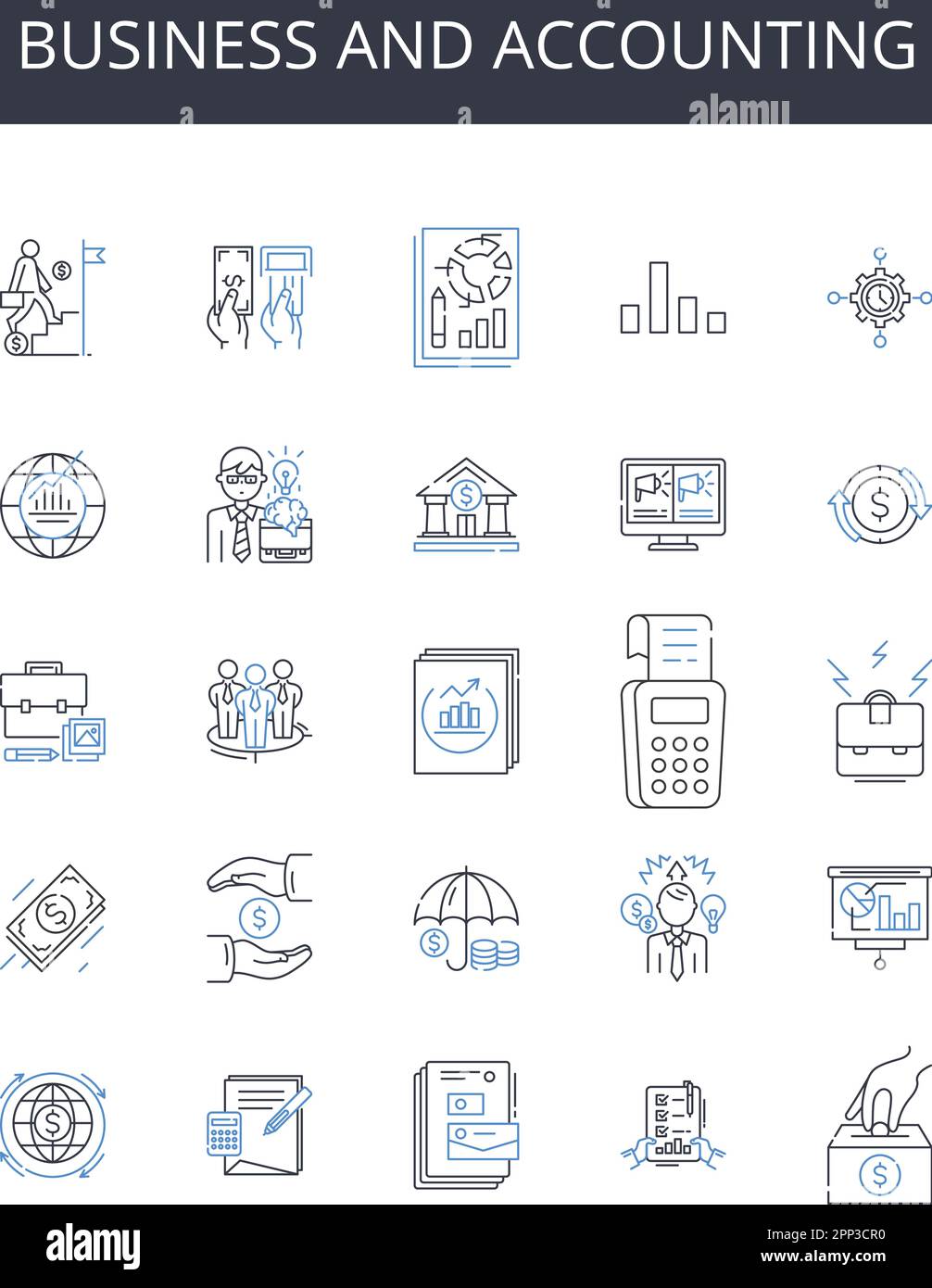 Business and accounting line icons collection. Commerce, Enterprise ...