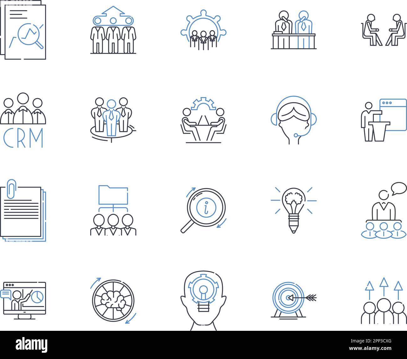 Executive Council line icons collection. Governance, Leadership ...