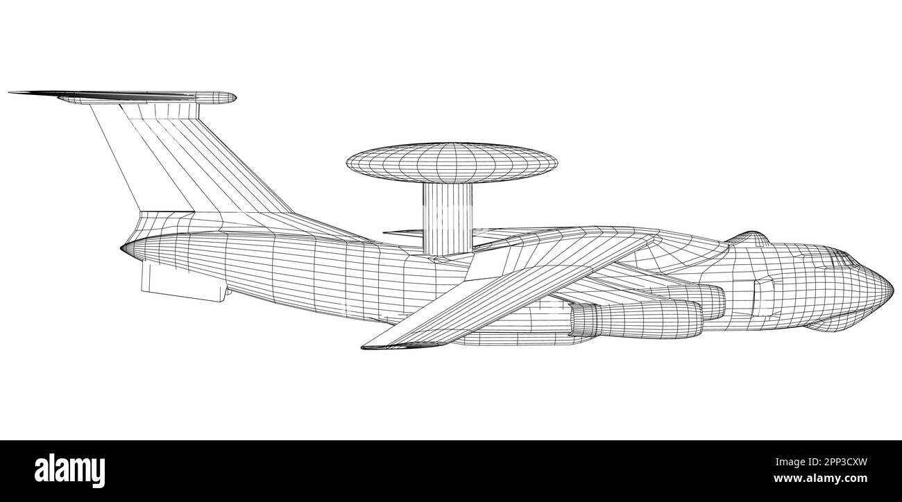AWACS, Airborne Warning and Control System Aircraft Stock Vector Image ...