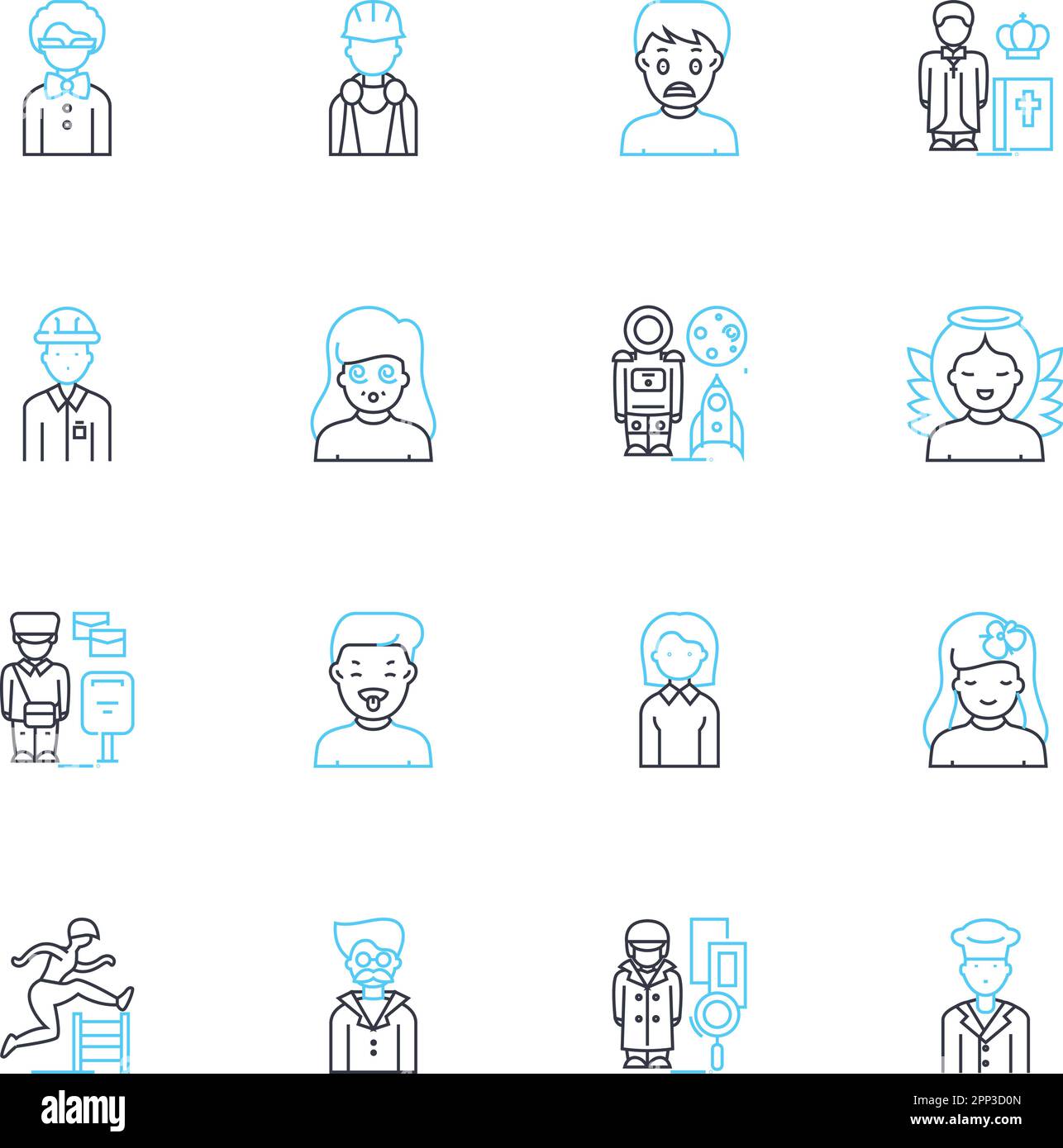 Unique self linear icons set. Individuality, Authenticity, Uniqueness ...