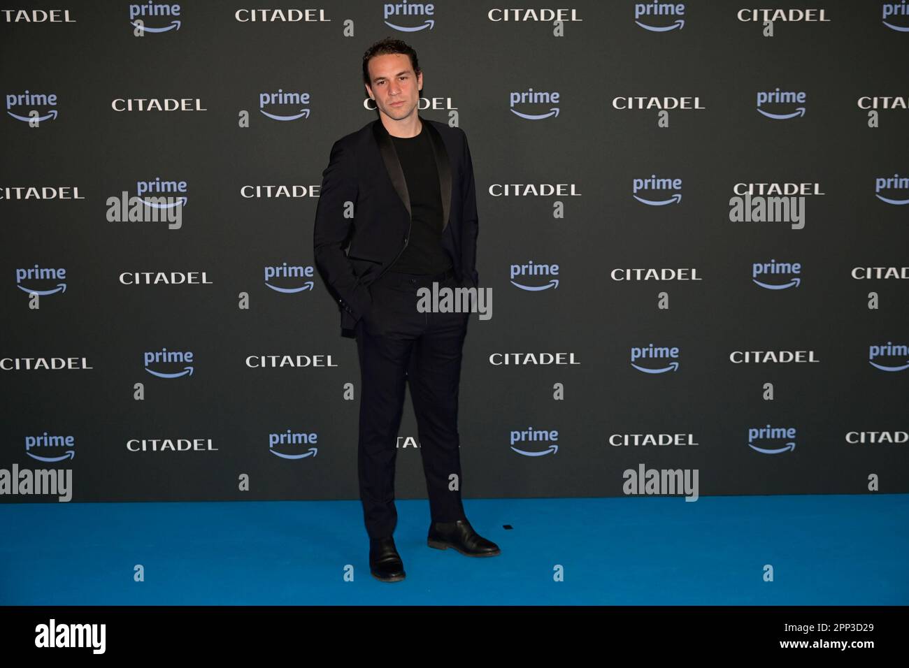 Rome, Italy. 21st Apr, 2023. Lorenzo Cervasio attends the blu carpet of ...