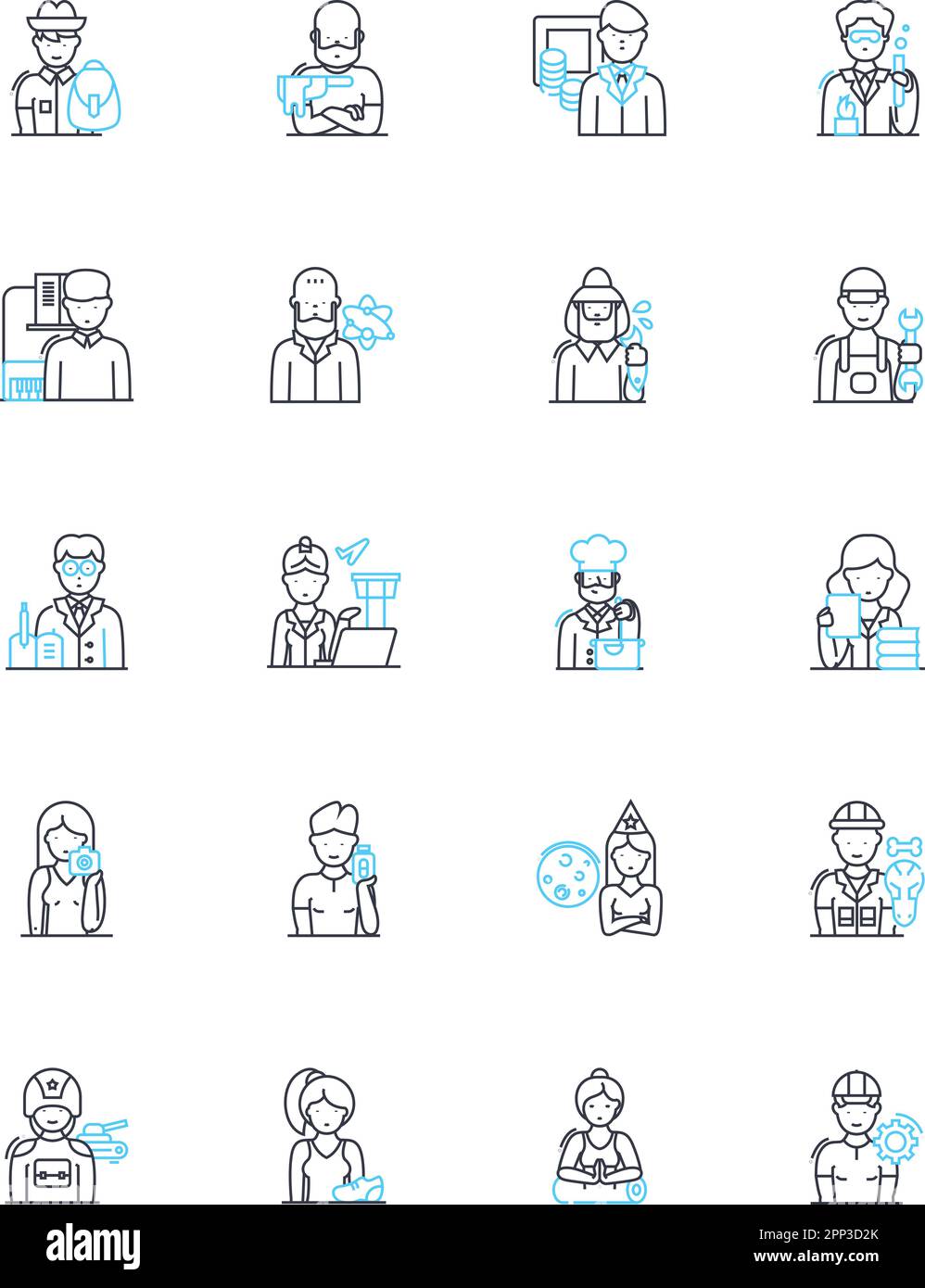 Work linear icons set. Employment, Occupation, Job, Profession, Career ...