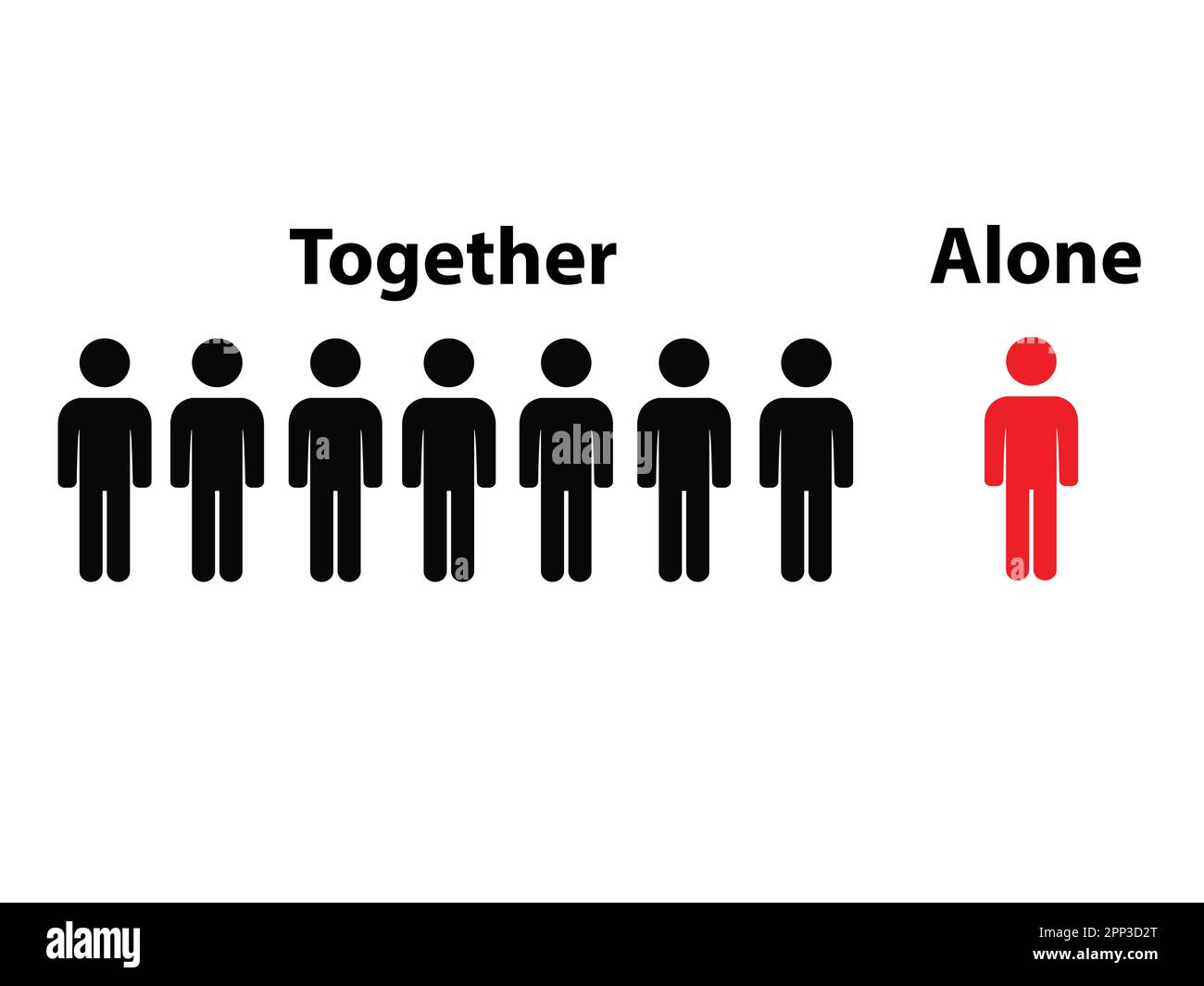 Silhouettes of eight persons with the texts together and alone Stock ...