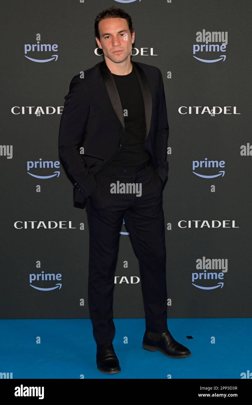 Rome, Italy. 21st Apr, 2023. Lorenzo Cervasio attends the blu carpet of ...