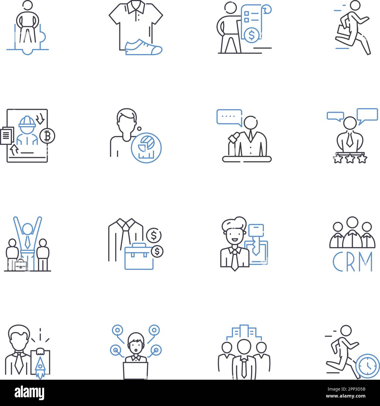 Professional milieu line icons collection. Workforce, Office, Business ...