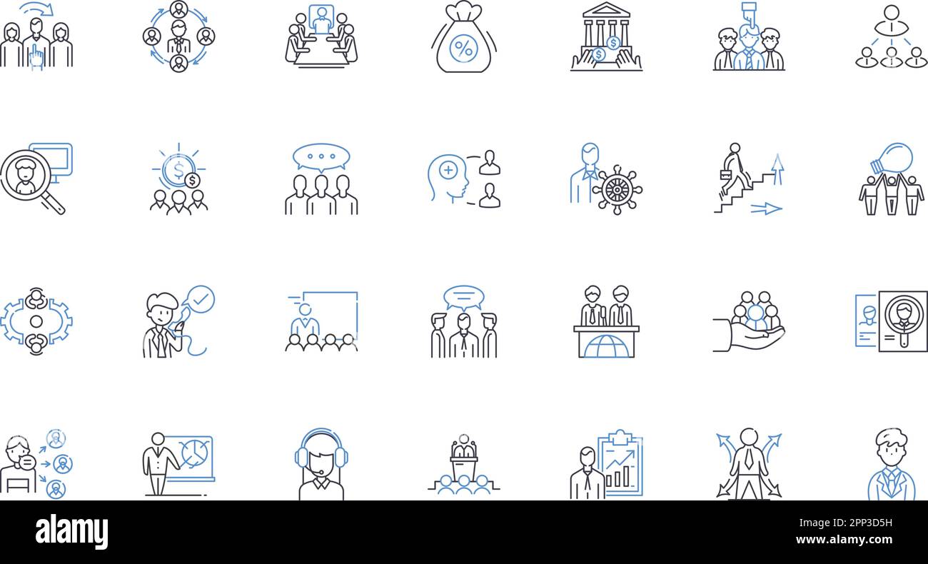 Corporate culture line icons collection. Accountability, Adaptability ...