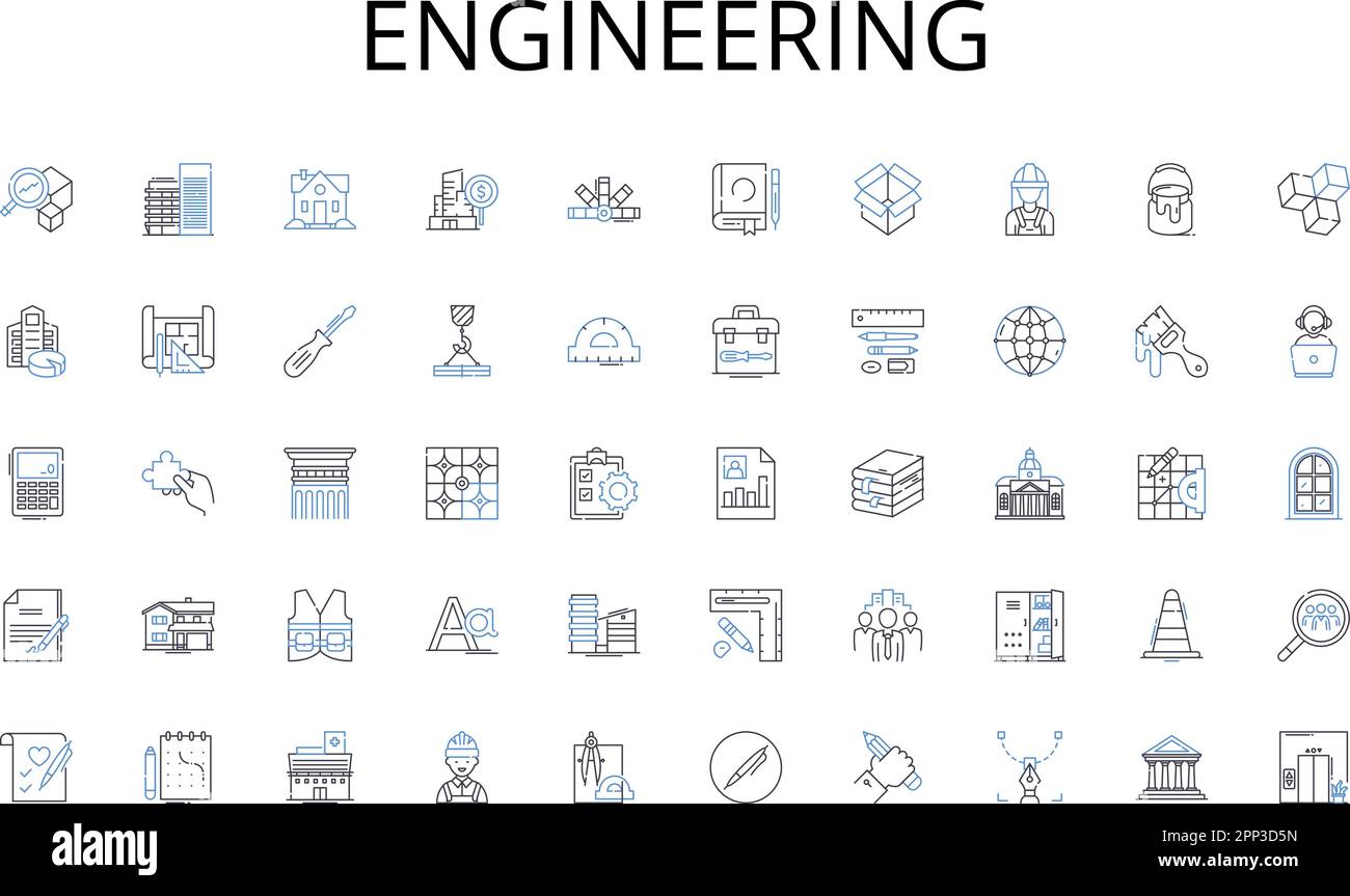 Engineering line icons collection. Orate, Address, Discourse, Lecture ... Engineering line icons collection. Orate, Address, Discourse, Lecture ...