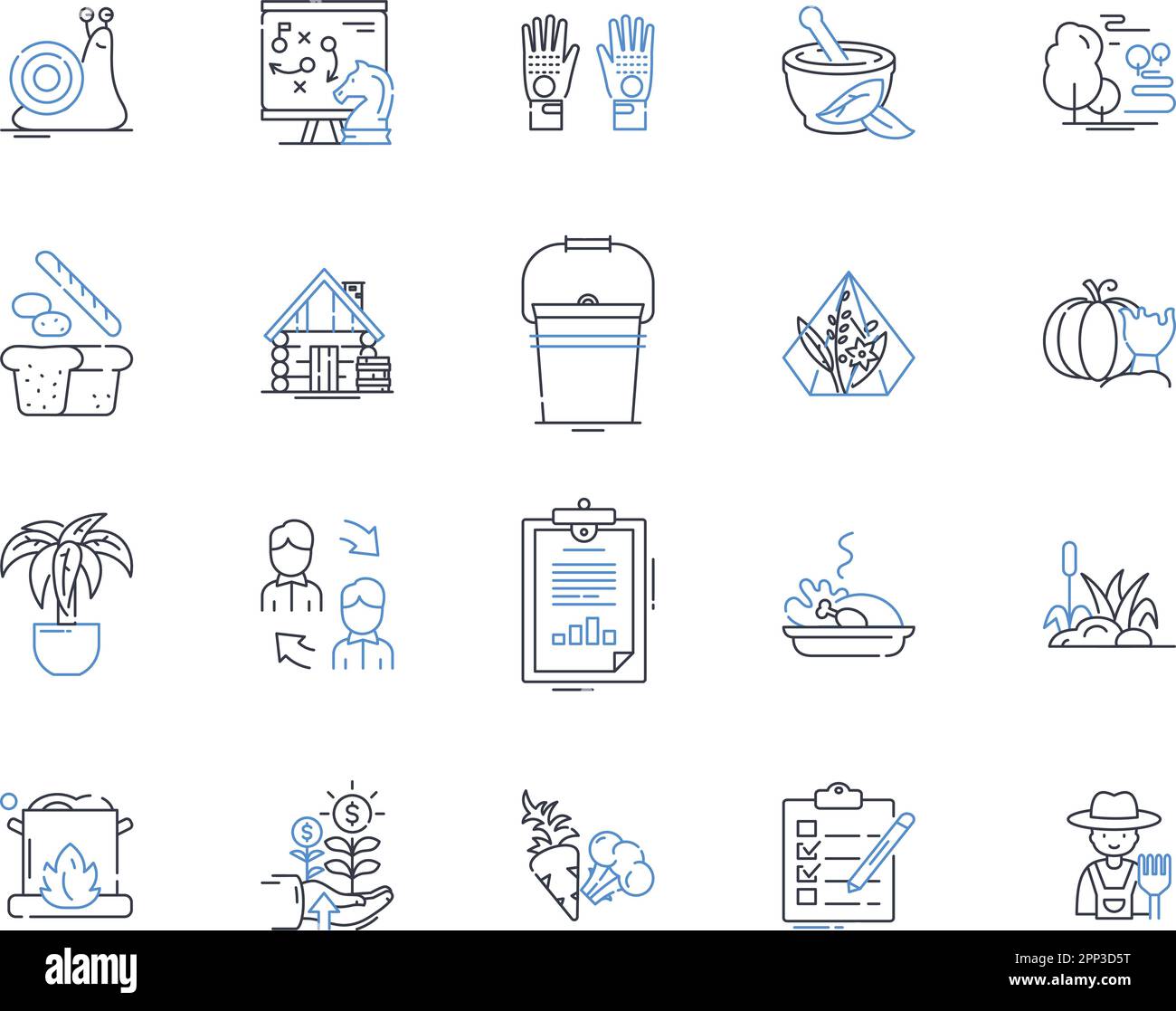 Healthcare delivery line icons collection. Access, Affordability ...